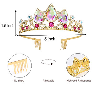 Velscrun Girls Rapunzel Crown, Crowns for Girls, Princess Crown for Girls, Girls Tiaras Headband, Girls Crown Princess Tiara, Multicolored Crown Headbands for Birthday Party and Halloween Cosplay