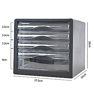BaRdzo Document Organizer - Half Transparent Vertical File Cabinet 4 Drawer Index Function Flat Drawer (Color : E)
