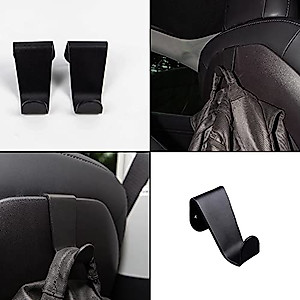 CoolKo Tesla Aluminum Alloy Hooks Seat Headrest Bag Holder Garment Clothes Coat Hangers - Model S X 3 Y (Set of 2)