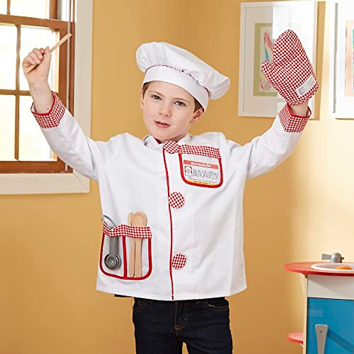 Melissa & Doug Chef Role Play Costume Set With Accessories - Pretend Chef Outfit For Kids Ages 3+