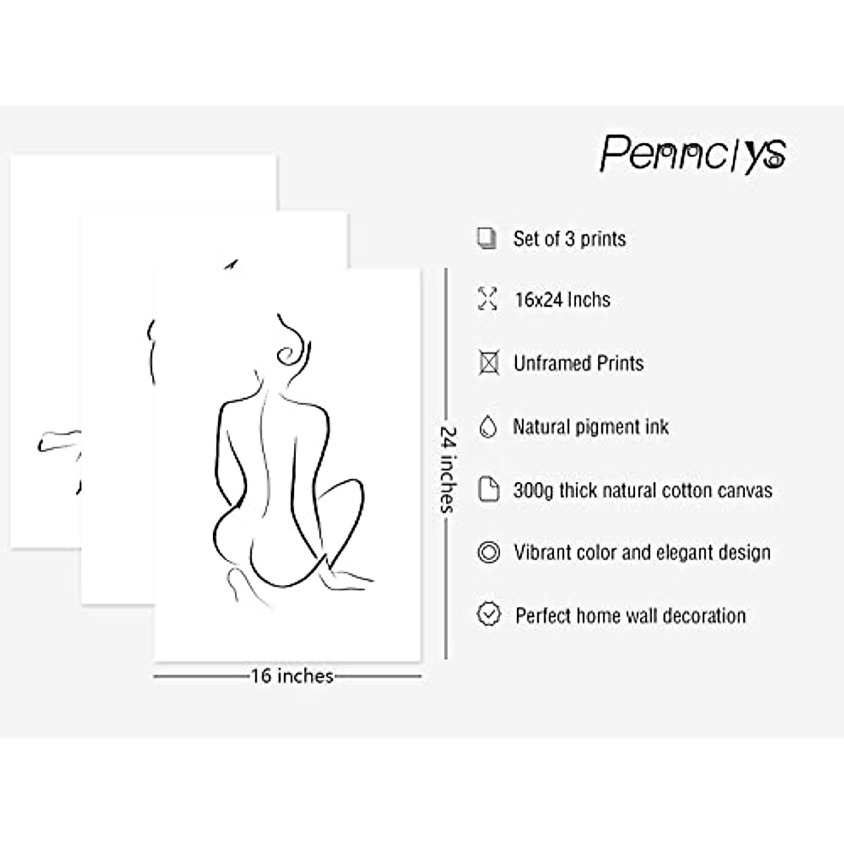 Minimalist Line Wall Art Woman Body Outline Wall Art Prints Women Figure Drawing Painting Body Line Art Wall Decor Female Wall Art Abstract Woman Silhouette Canvas Art Aesthetic 16x24x3 Inch Unframed