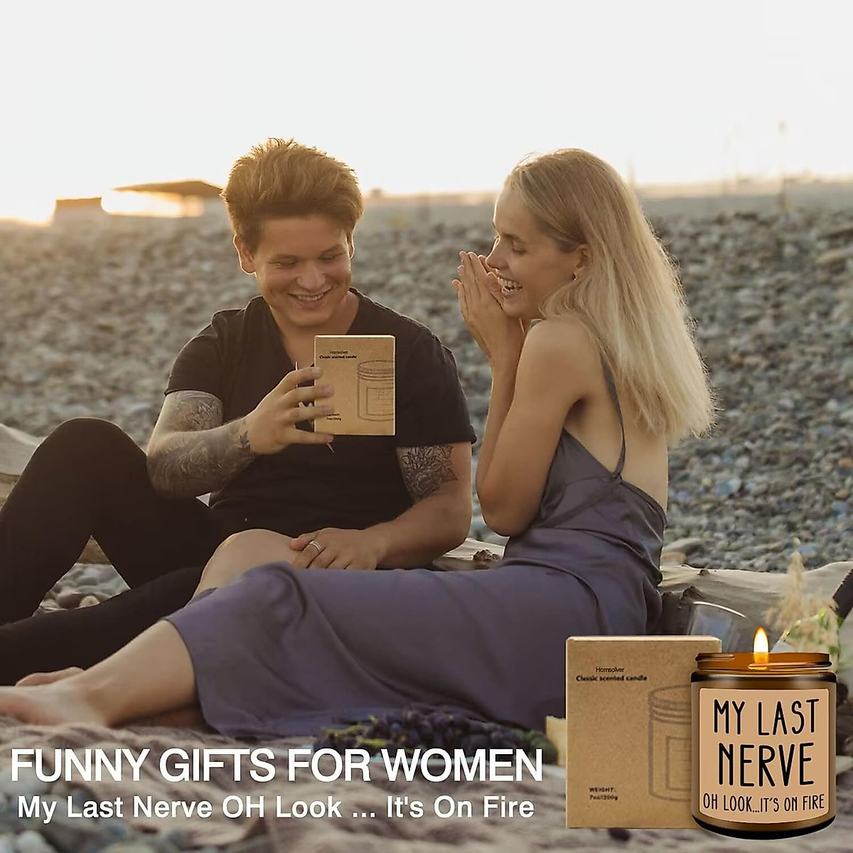 Birthday Gifts for Women, Funny Gifts for Best Friend Women - My Last Nerve Candle - Mother's Day Christmas Valentines Day Gifts for Her, Mom, BFF, Best Friends, Girlfriend, Sister