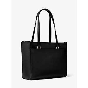 Michael Kors Maisie Large Pebbled Leather 3-IN-1 Tote Bag (Black Brown Multi)
