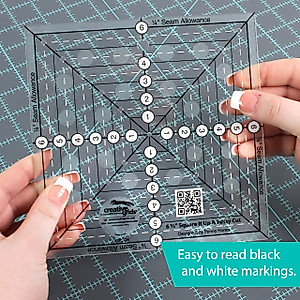Creative Grids 9-1/2in Square It Up or Fussy Cut Square Quilt Ruler - CGRSQ9