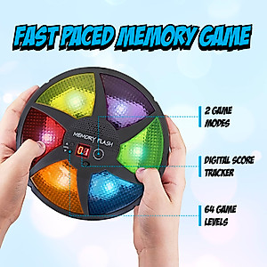 Point Games Handheld Memory Game, Kids Electronic Games, Sequence Fun for Kids with Lights & Sounds, Brain Challenge for Boys & Girls Ages 8+