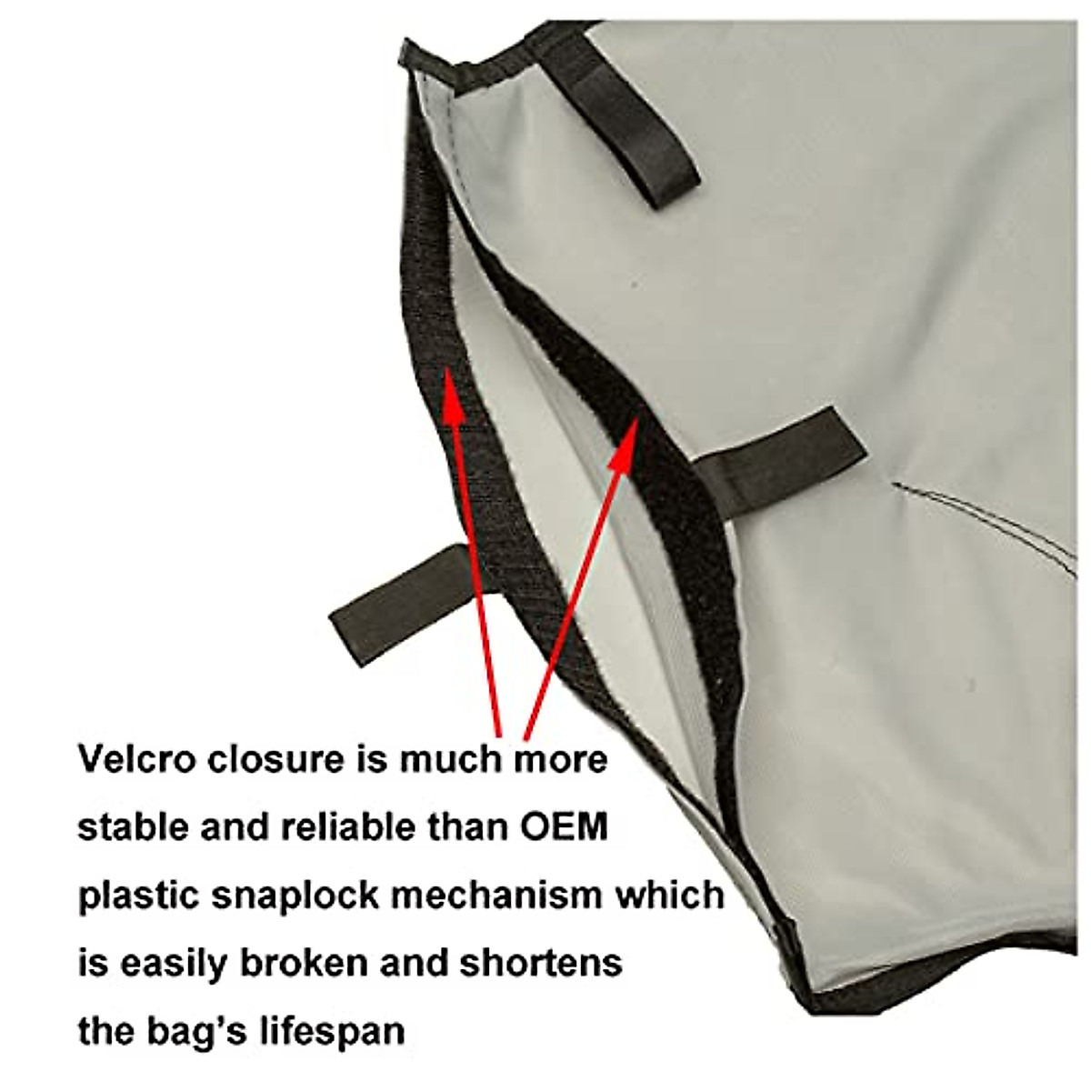 ATIE Pool Cleaner Gray Fine Mesh Bag with Hook and Loop Fastener Enclosure for Pentair Kreepy Krauly Legend, Platinum Pool Cleaner Debris Bags 360009/EU16G with Snaplock - Gray