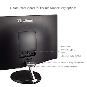 ViewSonic VX2485-MHU 24 Inch 1080p Frameless IPS Monitor with USB 3.2 Type C and FreeSync for Home and Office (Renewed)