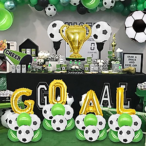 Soccer Balloons Soccer Party Decorations GOAL Trophy Balloons For Men’s Boy’s Soccer Birthday Party Sports Theme Party Football Theme Party Supplies (Style 01)