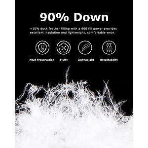 Venustas Men's 3-in-1 Heated Down Jacket, Electric Puffer Jacket with Battery, 90% Down Fill, Winter Snow Ski Heated Coat