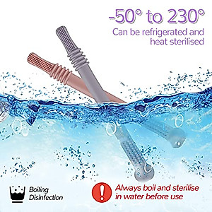 Fu Store Hollow Teether Tube, 6 Pack Chew Straw Toy for Infant Toddlers Silicone Tubes Teething Toys for Babies 3-12 Months BPA Free/Freezable/Dishwasher and Refrigerator Safe