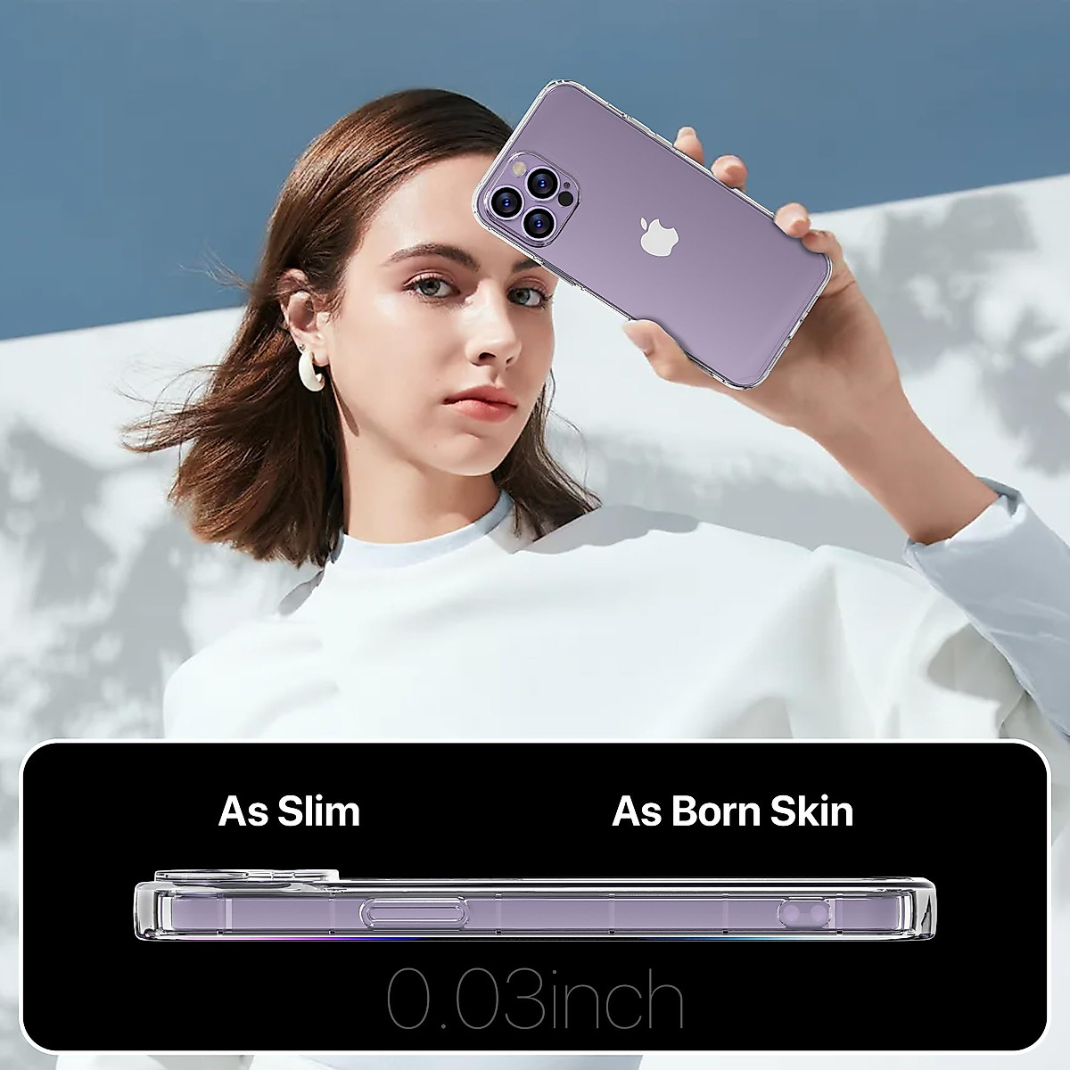 GANSBOL Transparent iPhone 13 Pro Max Case, Crystal Clarity, Military-Grade dropproof, Soft Thin Shockproof Protective Cover iPhone 13 Pro Max Clear Case - 6.7 inch