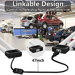 loyal 4FT 40W Linkable LED Shop Light for Garage, 6500K/3000K/4000K Linkable Utility Light Fixture, LED Workbench Light with Plug Hanging, LED Ceiling Lights for Garage, Workshop, Basement