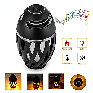 LED Flame Speaker Lamp, Unique Men Gifts Torch Atmosphere Outdoor Echo Portable Stereo Bluetooth Speakers with HD Audio and Enhanced Bass Night Light BT 5.0 for iPhone Android Electronics For Men