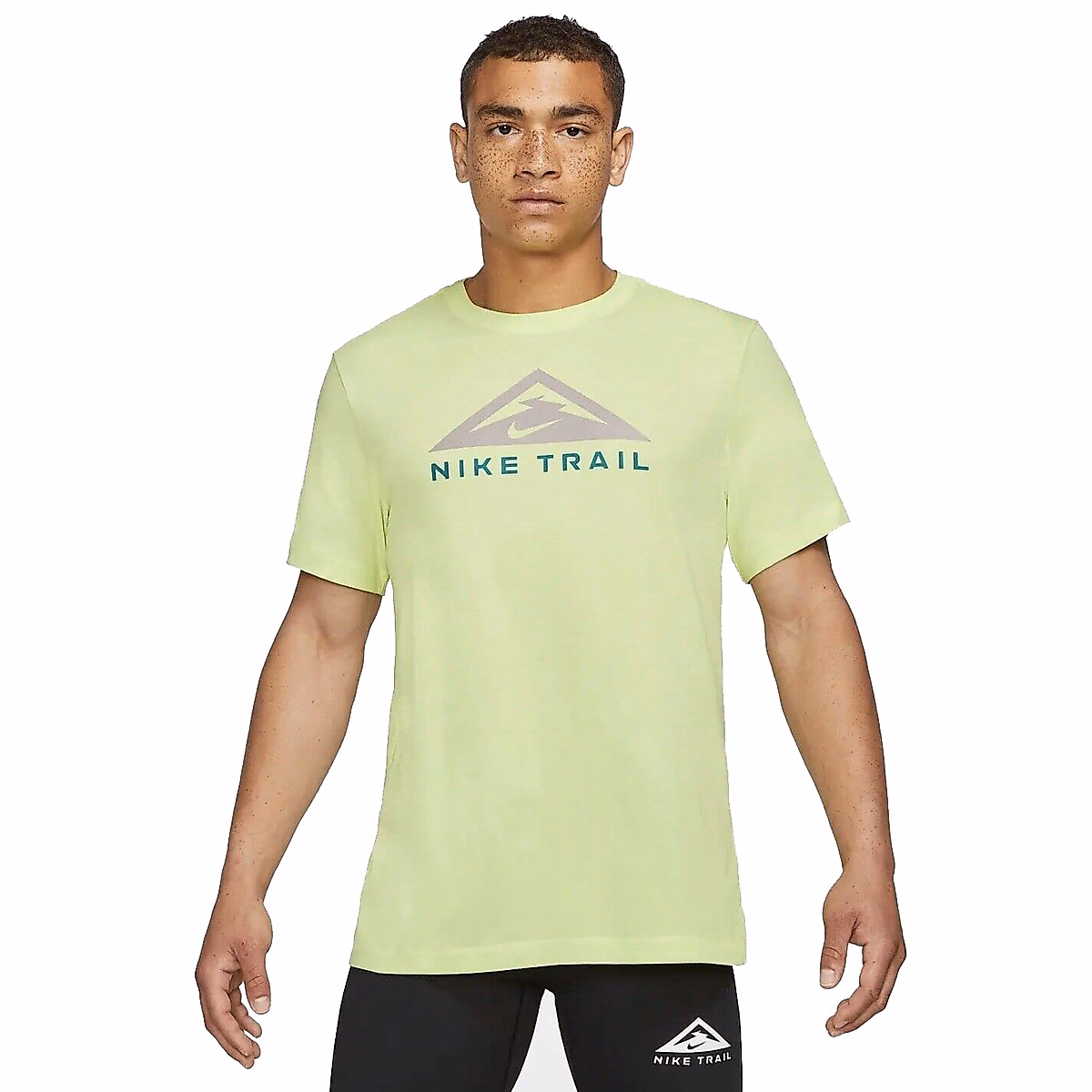 Nike Dri-Fit Short-Sleeve Trail Running T-Shirt (DO2276-736) Lime, Size: M