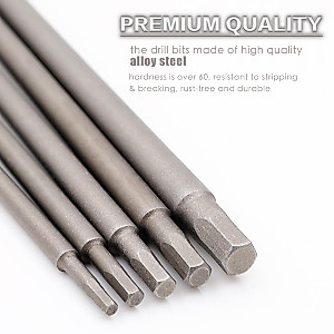 Raflot RC Hex Bit 6 Inch Power Bits 1.5mm 2.0mm 2.5mm 3.0mm 4mm Hex Head Allen Wrench Drill Bit Set for Screwdrivers Electric Screwgun/Power Drill