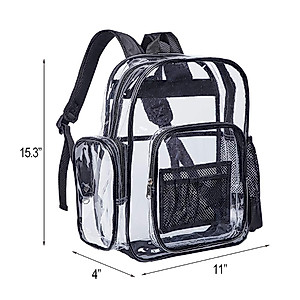 COVAX Clear Backpack, Transparent PVC School Clear Backpack, Clear Bookbags Daypacks for Work, Security, Sporting Events