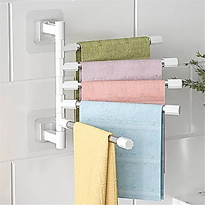 ZOBRO Swivel Towel Rail Towel Holder Rack with 2/3/4/6 Swing Bars Space Saving Wall-Mounted Swing Towel Storage Organizer for Kitchen Bathroom Toilet,2 Bar