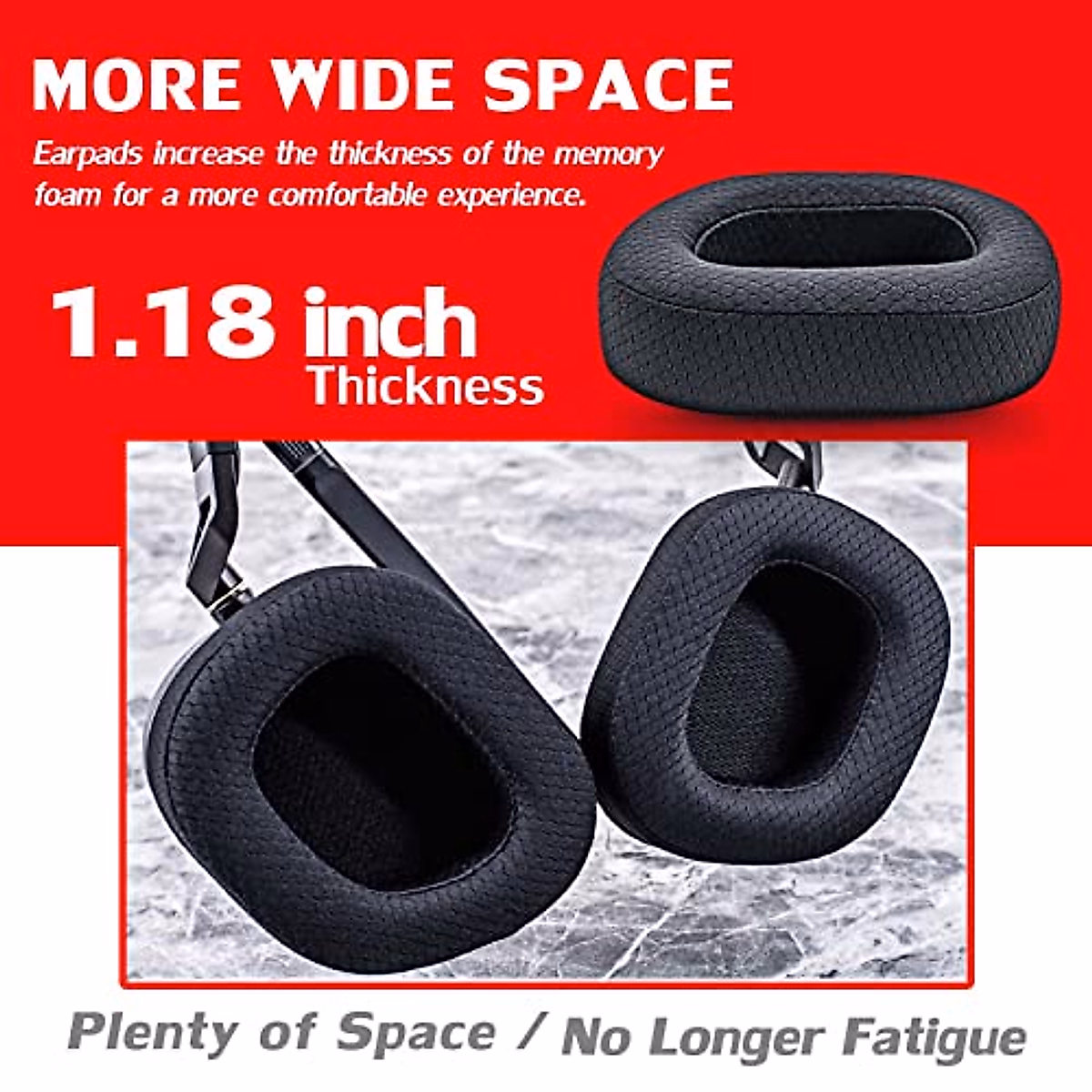 DIMOST HS80 Ear Pads Compatible with HS80 Headset I Thicker Enhanced Memory Foam - More Breathable Mesh