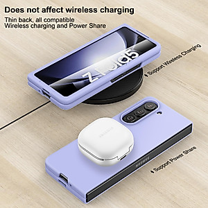 Foluu Slim Fit Case for Samsung Galaxy Z Fold 5 Case, with Front Built-in Screen Protector, Ultra Thin Matte PC Protective Cover for Samsung Galaxy Z Fold5 5G 2023 (Purple)