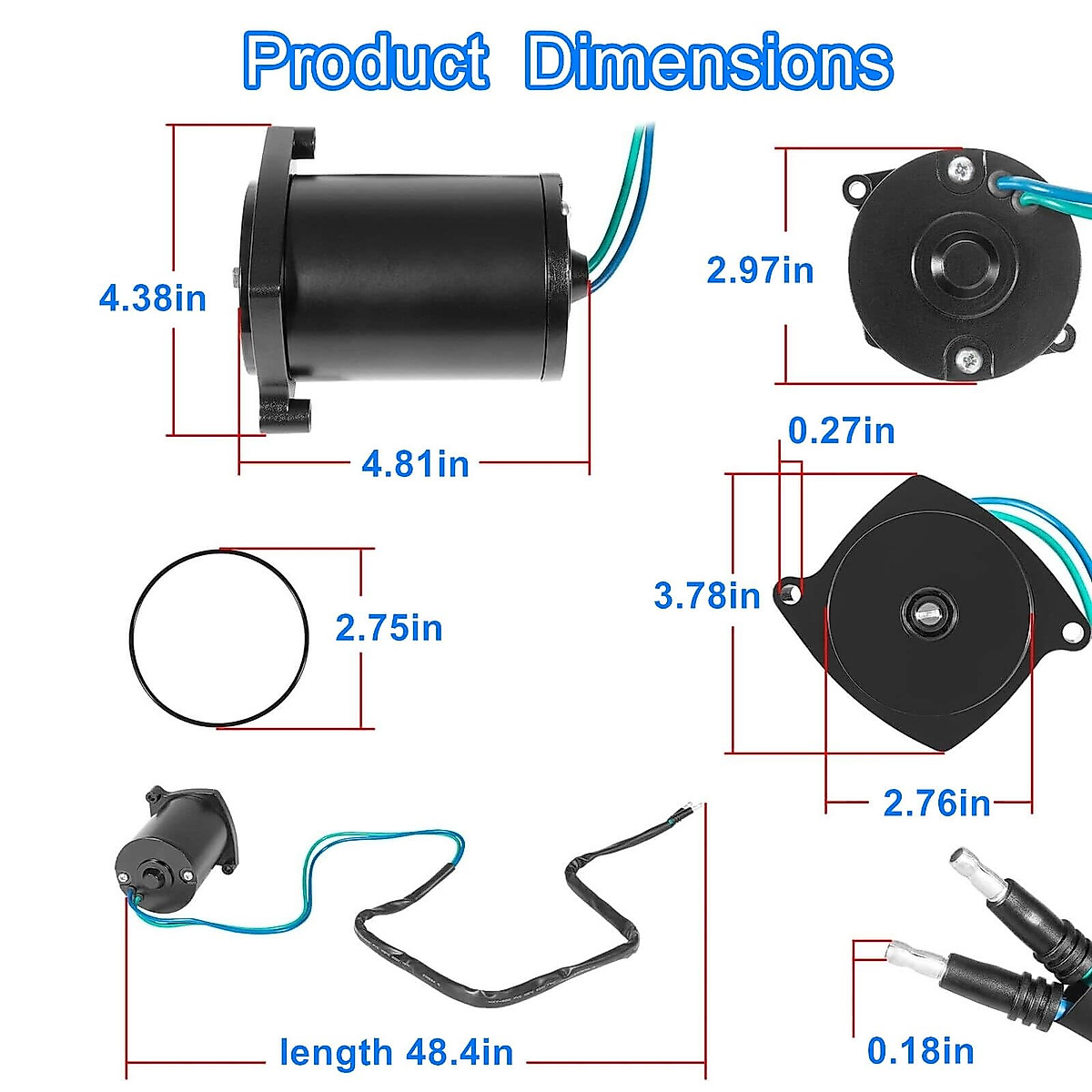 Tilt Trim Motor 430-22011,Replacement for Mercury Marine 135-225HP All Models, 828708, 828708T, 878265A1, 878265A4, 8M0031551, T1082M, 67-2802, 4-1254, P220N, 6250, 10826N