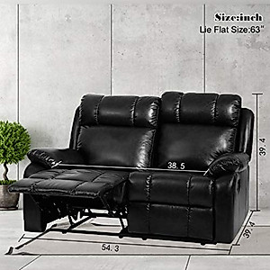 BestMassage Recliner Sofa for Living Room loveseat Sofa Couch PU Leather Sofa Recliner Couch Manual Reclining Sofa for Home Furniture