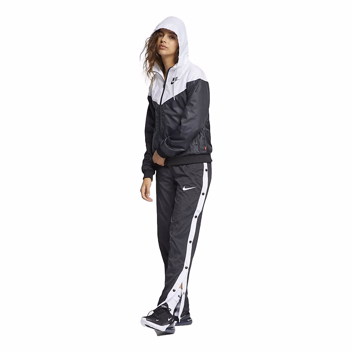 Nike Womens Sportswear Windrunner Jacket (Medium, Black/White)