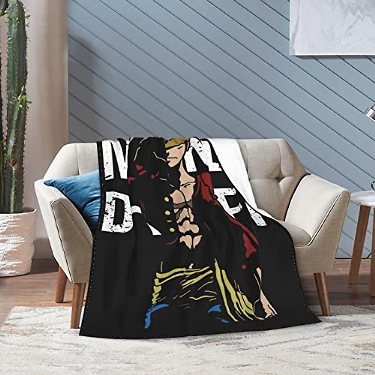 MMsshTdy One Piece Monkey D. Luffy Blanket Flannel Fleece Anime Throw Blanket for Living Room/Bedroom/Sofa/Chair 60 inch X50 inch Black