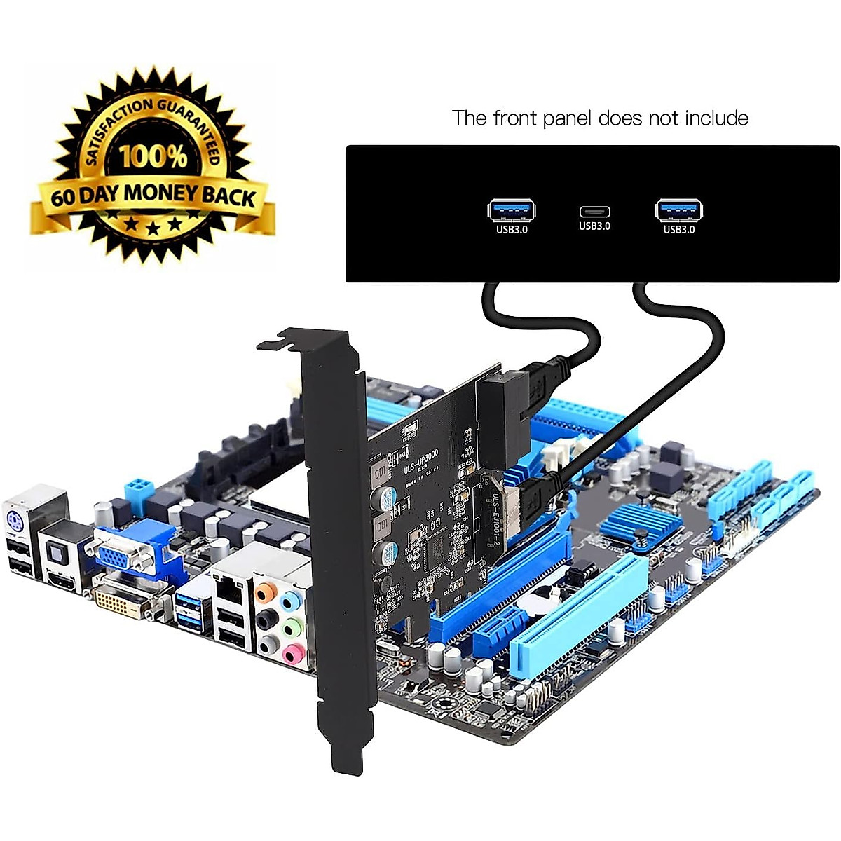 Sinefine PCIe x1 to 19Pin USB 3.0 Header and Type E (A Key) Card,USB Front Panel Adapter, for 1 Front Panel USB A, 1 Front Panel USB C, USB 3.0 5Gpbs for Windows MacOS Linux