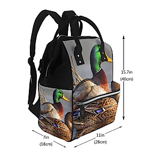 GREATN Mallard Duck Art Diaper Bag Backpack Multi Function Nappy Bag Large Capacity Mommy Backpack Organizer for Baby Care Baby Bag for Mom and Dad, multi-, OneSize