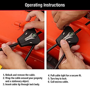 Master Lock Black Python Bike Lock with Key, Adjustable Metal Cable Lock has a Weather Resistant Vinyl Coating for Outdoor Equipment, Bicycles, Trail Cameras, 6 Feet Long, 8418D