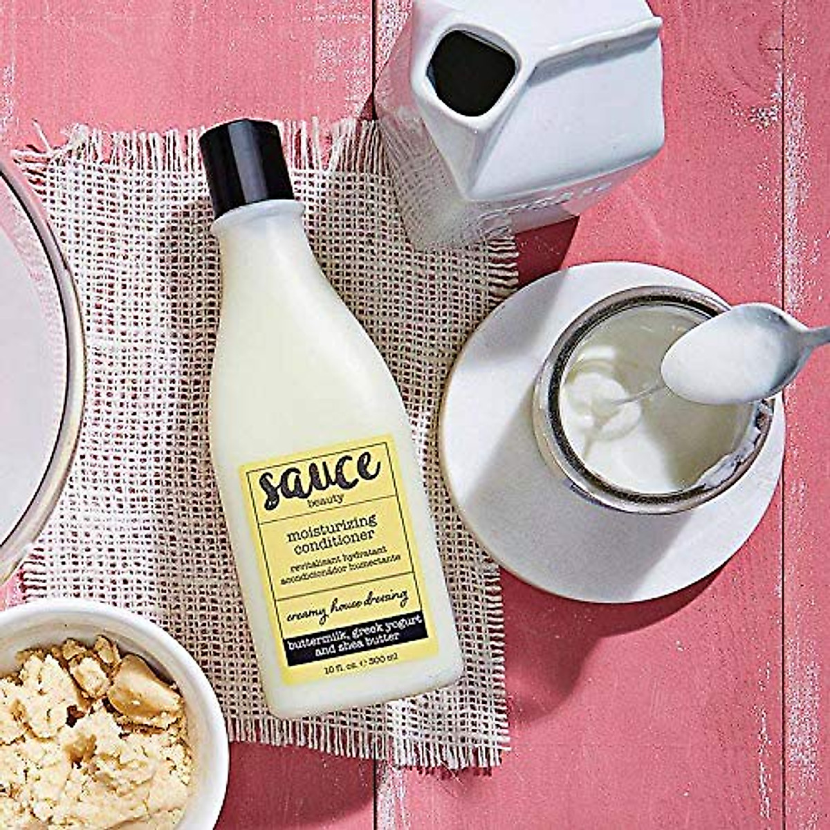 SAUCE BEAUTY Conditioner, Moisturizing Creamy House Dressing Hair Conditioner (10 Fl Oz) Curly Hair Frizz Control & Detangler with Shea Butter, Buttermilk & Greek Yogurt, Fine to Medium Hair