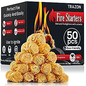 Fire Starters for Indoor Fireplace, Campfires, Wood Stove, Grill, Charcoal Chimney, Fire Pit, BBQ Accessories - Charcoal Starter, Fatwood Fire Starter Sticks, Tumbleweeds Fire Starter - Firestarter