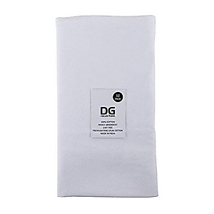DG Collections Flour Sack Dish Towels, 100% Cotton, Set of 12 (27x27 Inches), Multi-Purpose Vintage Kitchen Towels, Very Soft,Highly Absorbent, Lint Free, Pre-Washed Tea Towels for Embroidery- White