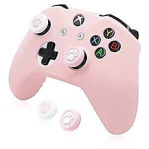 BRHE Xbox Ones Controller Skin Cover,Anti-Slip Silicone Cover Skin Case for Xbox Ones/X Controller with Thumb Grips Caps x 2