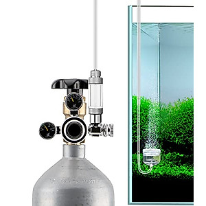 Clscea CO2 Bubble Counter with Check Valve for CO2 Generator Regulator Planted Aquarium Aluminum Alloy Silver