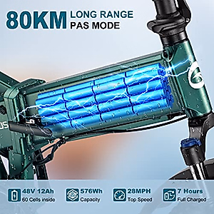 GOSEN Folding Electric Bike 750W Q3-Plus Fat Tire 20" x 4.0 Electric Bicycle for Adult- 48V 12Ah Battery- Shimano 7-Speed Commuter City E-Bike with Seat Suspension- Hydraulic Brake- UL Certified