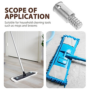 minkissy Mop Head Threaded Broom Handle Kit Threaded Tip Adapter Threaded Tip Replacement Telescoping Pole Adapter Extension Pole Adapter Aluminum Broom Pole Tip Aluminum Alloy Silver