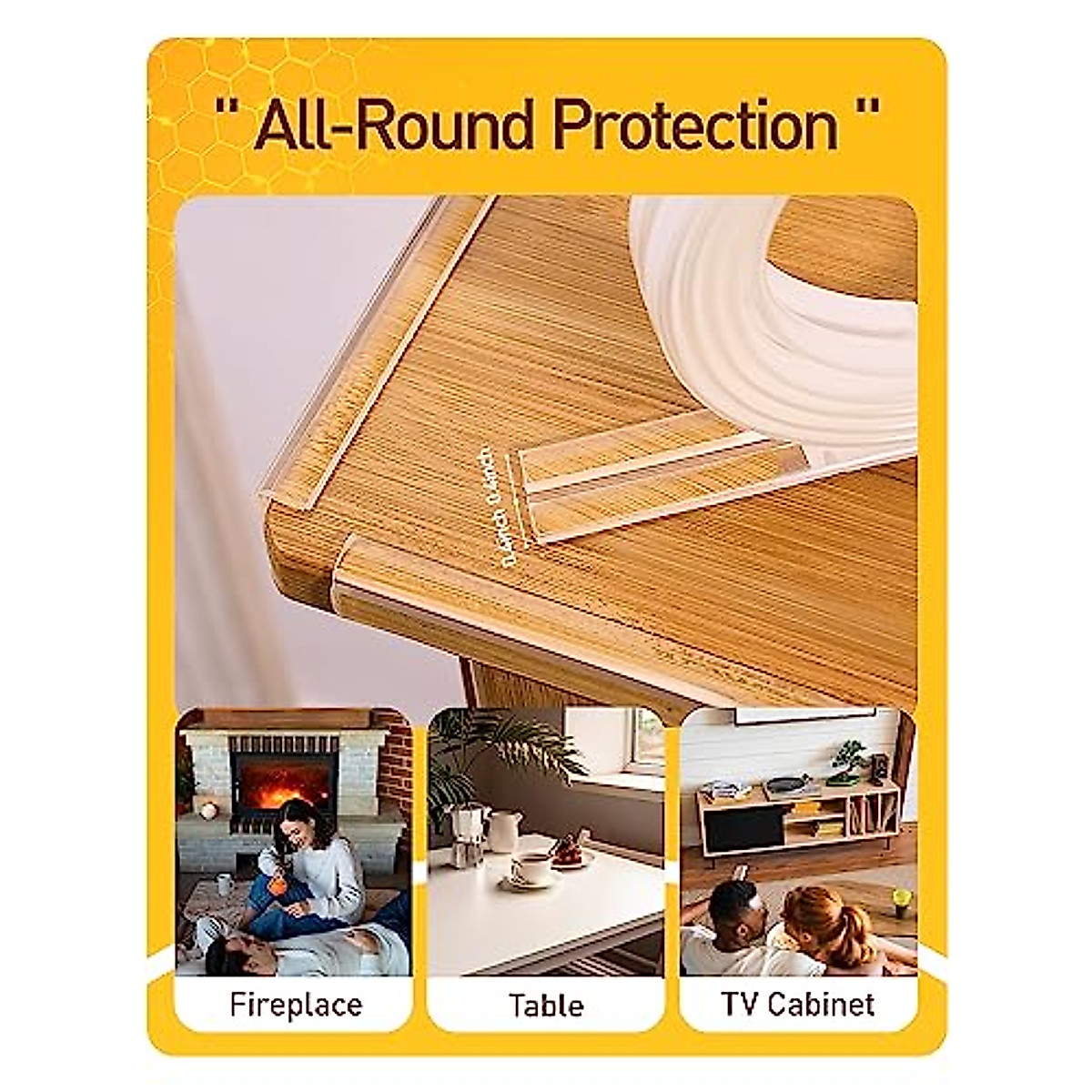Baby Proofing, Edge Protector Strip Clear Corner Protectors Baby, Baby Proof Corners and Edges, 6.6ft(2M) Silicone Soft Corner Guards with 1MM Pre-Taped Strong Adhesive