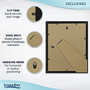 Icona Bay 8.5x11 Diploma Frames (Black, 12 Pack), Sturdy Wood Composite Certificate Frame, Sleek Document Frame Bulk, Table Top or Wall Mount, Exclusives Collection