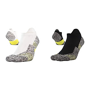 Under Armour Adult Run Cushion No Show Tab Socks, 1-Pair, White, Medium and Adult Run Cushion No Show Tab Socks, 1-Pair, Black, Medium