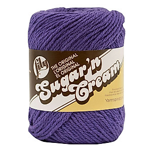 Lily Sugar 'n Cream Yarn - 100% Cotton - Assortment (Purple 'n Orange)