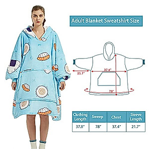 tramobe Blanket Hoodie Wearable Blanket Adult,Oversized Sherpa Blanket Sweatshirt with Giant Pocket and Sleeves,Warm Plush Hooded Blanket for Women & Men
