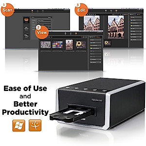 Plustek OpticFilm 135i - Automatic Film & Slide Scanner, Batch converts 35mm Slides & Film Negatives, Support 3rd Party Editing Software Export, Max. 7200 dpi