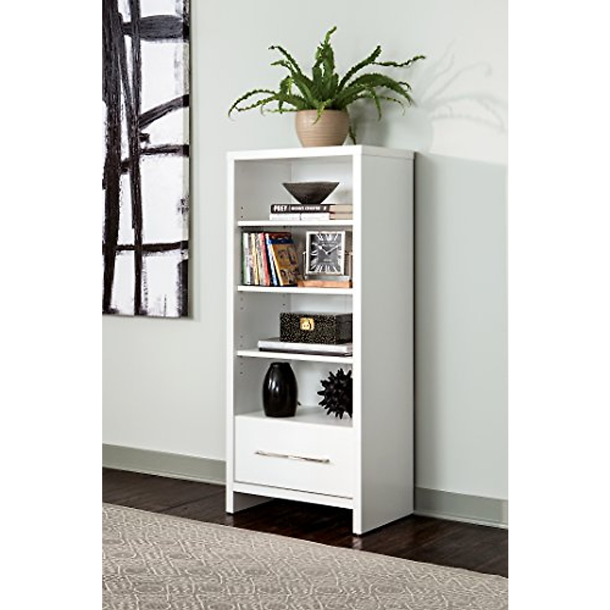 ClosetMaid 1651 Media Storage Tower Bookcase with Drawer, White
