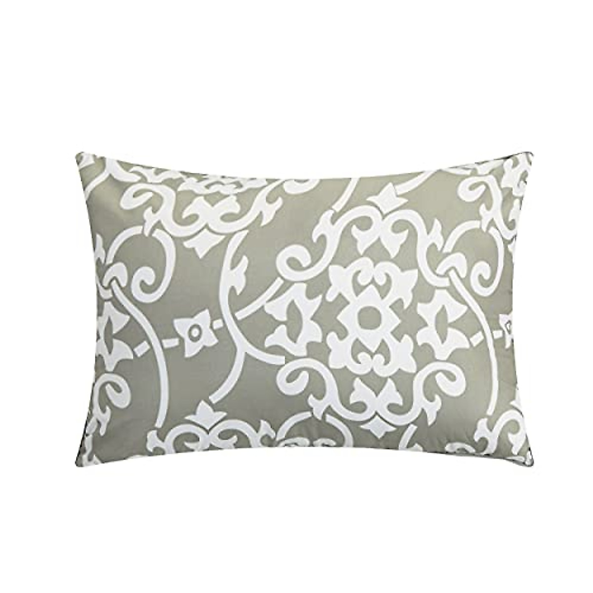 Chic Home Hailee 24 Piece Comforter Set Complete Bed in a Bag Pleated Ruffles and Reversible Print with Sheet Set and Window Treatment, Queen Silver,CS1966-AN