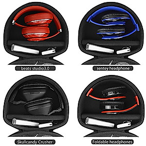 Geekria Shield Case Compatible with Sony WH-H900N, WH-H910N, WH-XB900N, WH-1000XM4, WH-1000XM3 Headphones, Replacement Protective Hard Shell Travel Carrying Bag with Cable Storage (Dark Grey)