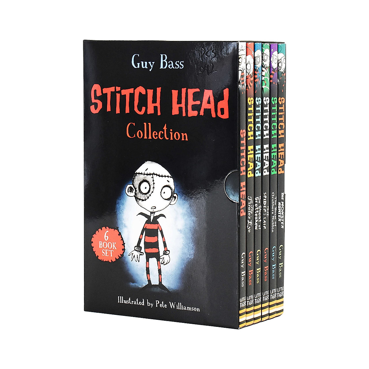 Stitch Head books Collection 6 Books Bundle (The Beast of Grubbers Nubbin,The Ghost of Grotteskew,The Pirate's Eye,The Spider's Lair,Stitch Head,The Monster Hunter) by Guy Bass (2016-06-07)