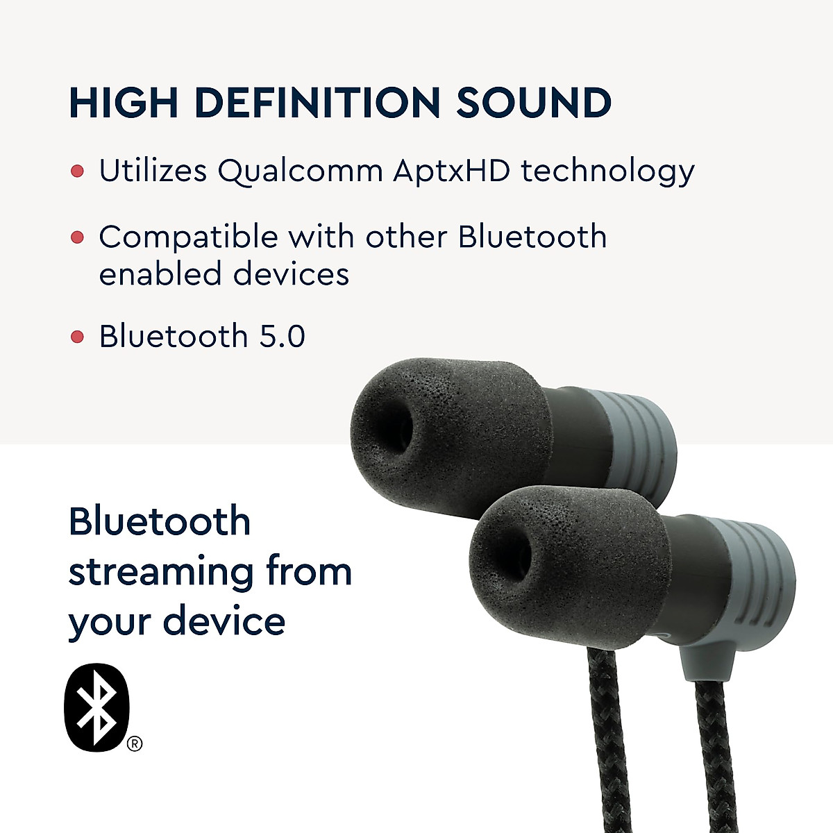 TV HearGear - Bluetooth Wireless TV Streamer with High-Definition Earphones - Stream TV, Music & Calls - 30-Foot Range, 8+ Hour Battery Life, Rechargeable