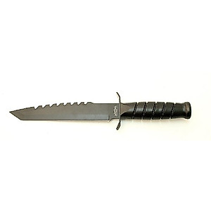 Lastworld 13" Black Serrated Hunting Knife Sharp W/Sheath