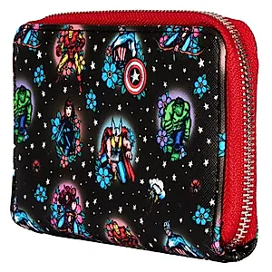 Loungefly Marvel Avengers Tattoo Zip Around Wallet Marvel - Avengers One Size
